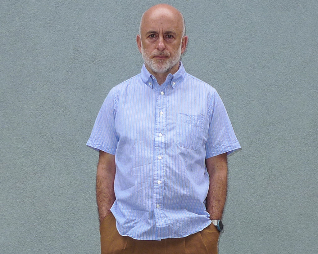 The Collegiate Short Sleeve Shirt, Blue/Navy/White Stripe – Steven Alan