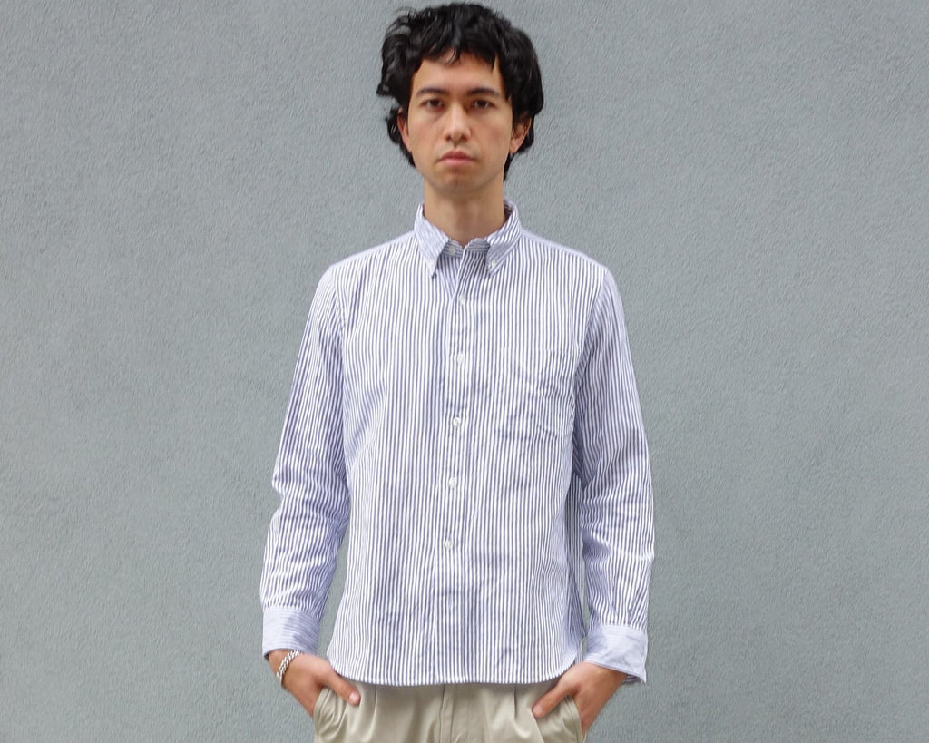 The Collegiate Shirt, Gray Stripe Dry Weave – Steven Alan